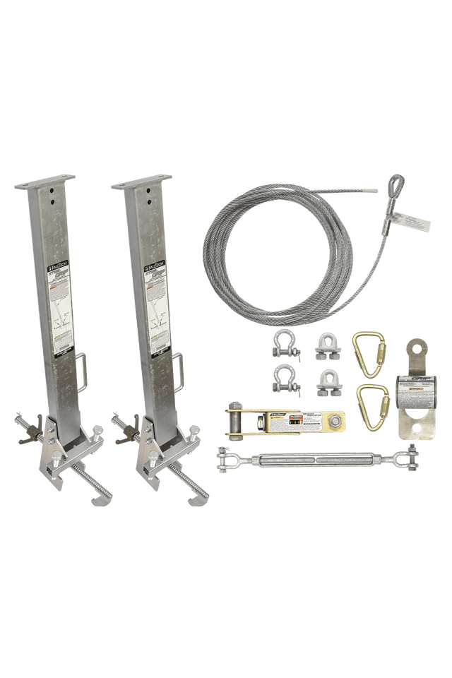 60' SteelGrip® Temporary Cable HLL System and Stanchions with 12" beam ...