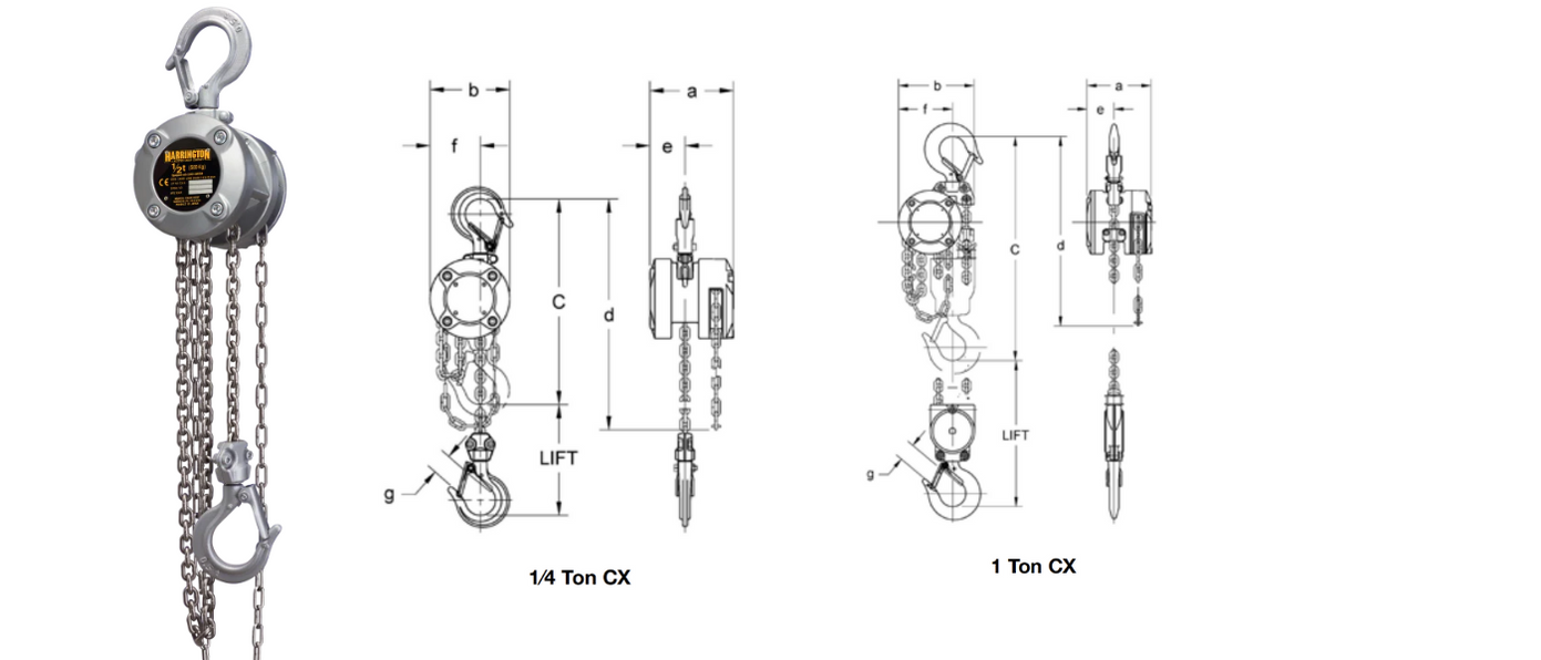 Harrington CX Mini Hand Chain Hoist — Maskell Rigging & Equipment