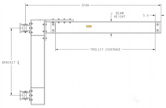 Cantiliver Jib Crane 10' Span 4,000 lbs WLL (25747) — Maskell Rigging ...