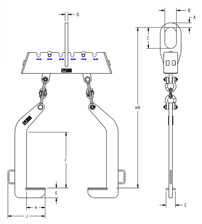 Dual Arm Coil Lifter 30,000 lbs 20-48" Coil Width (24892) — Maskell ...
