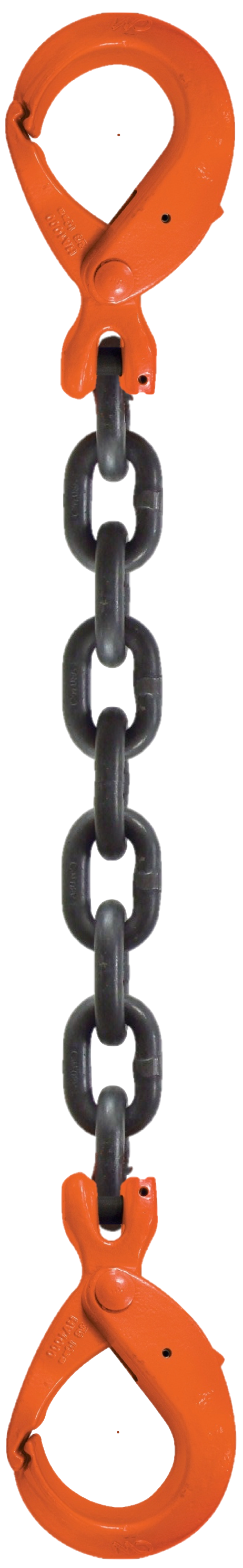 Single-leg chain assembly with self locking hooks on each end — Maskell ...